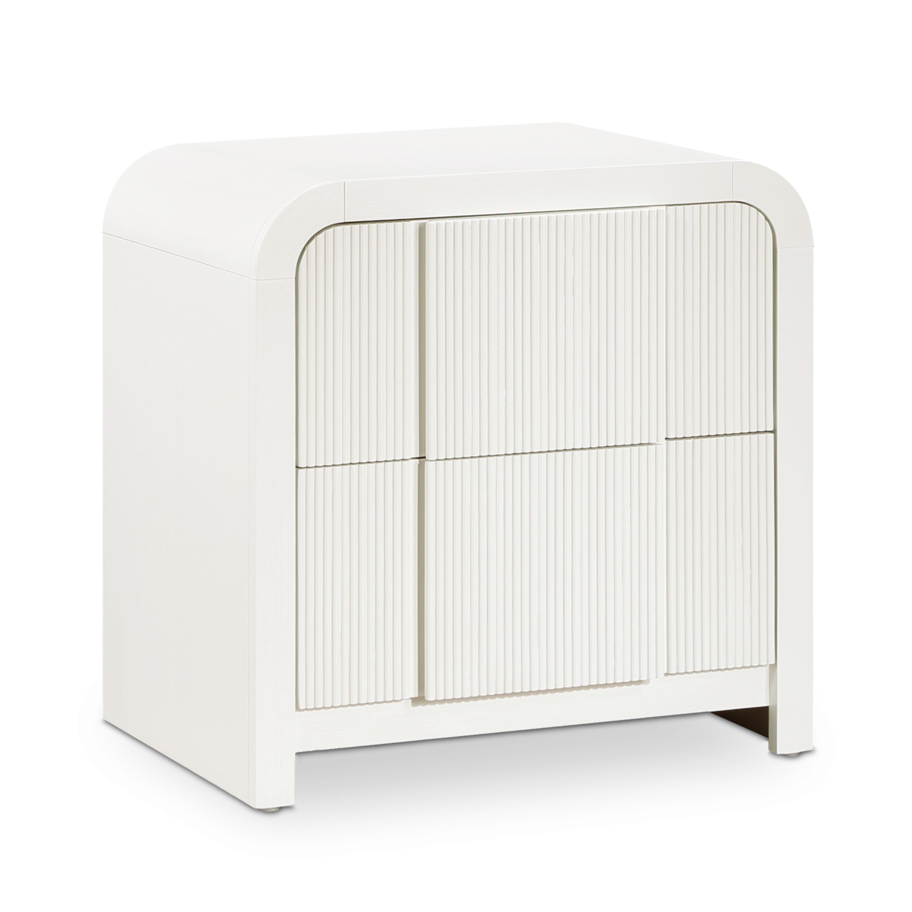 Meridian Fluted Cream Night Stand