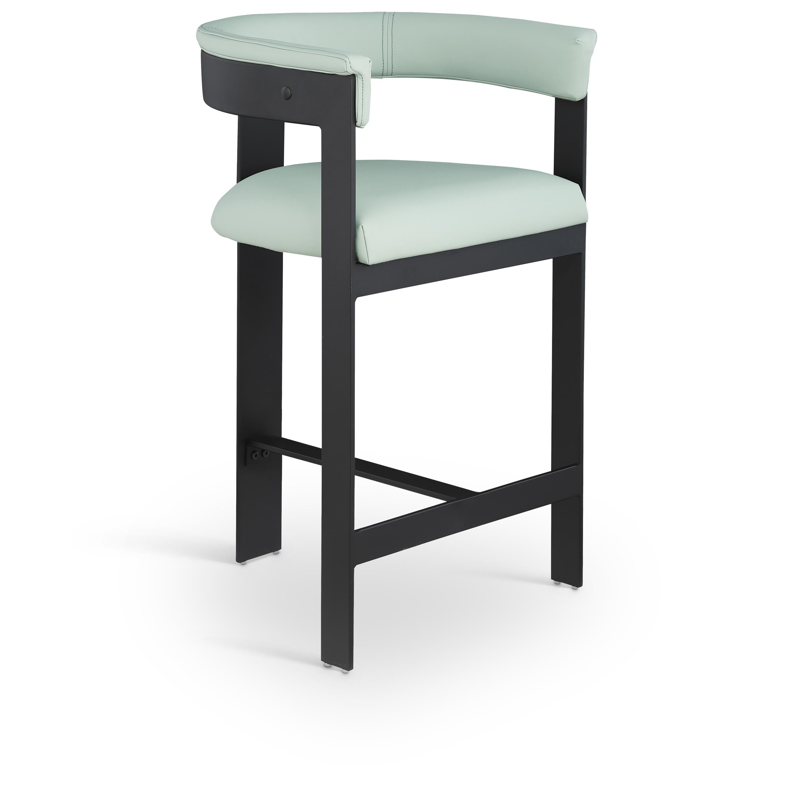 Meridian Romeo Mint Green Vegan Leather Counter Stool