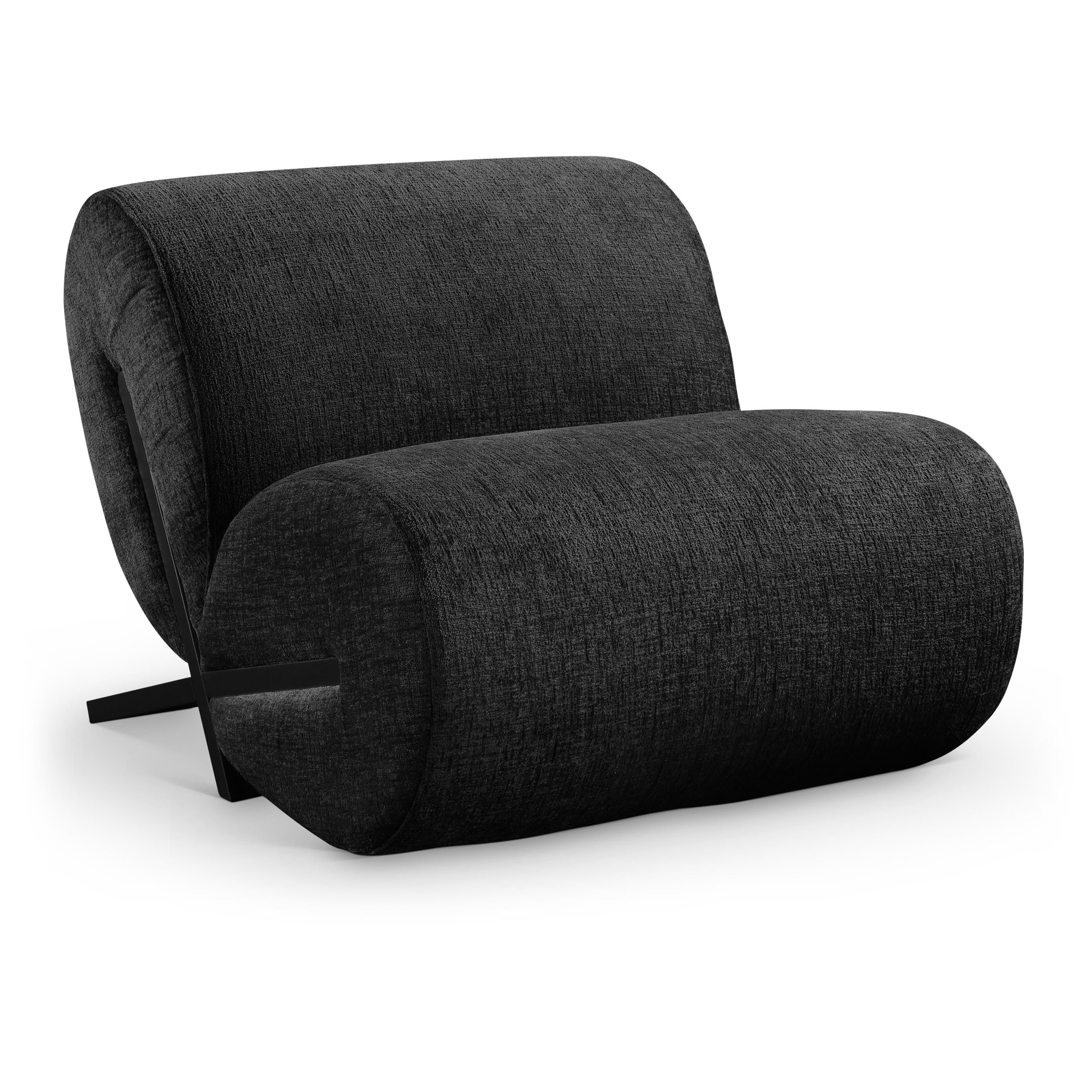 Meridian Akira Black Fabric Accent Chair