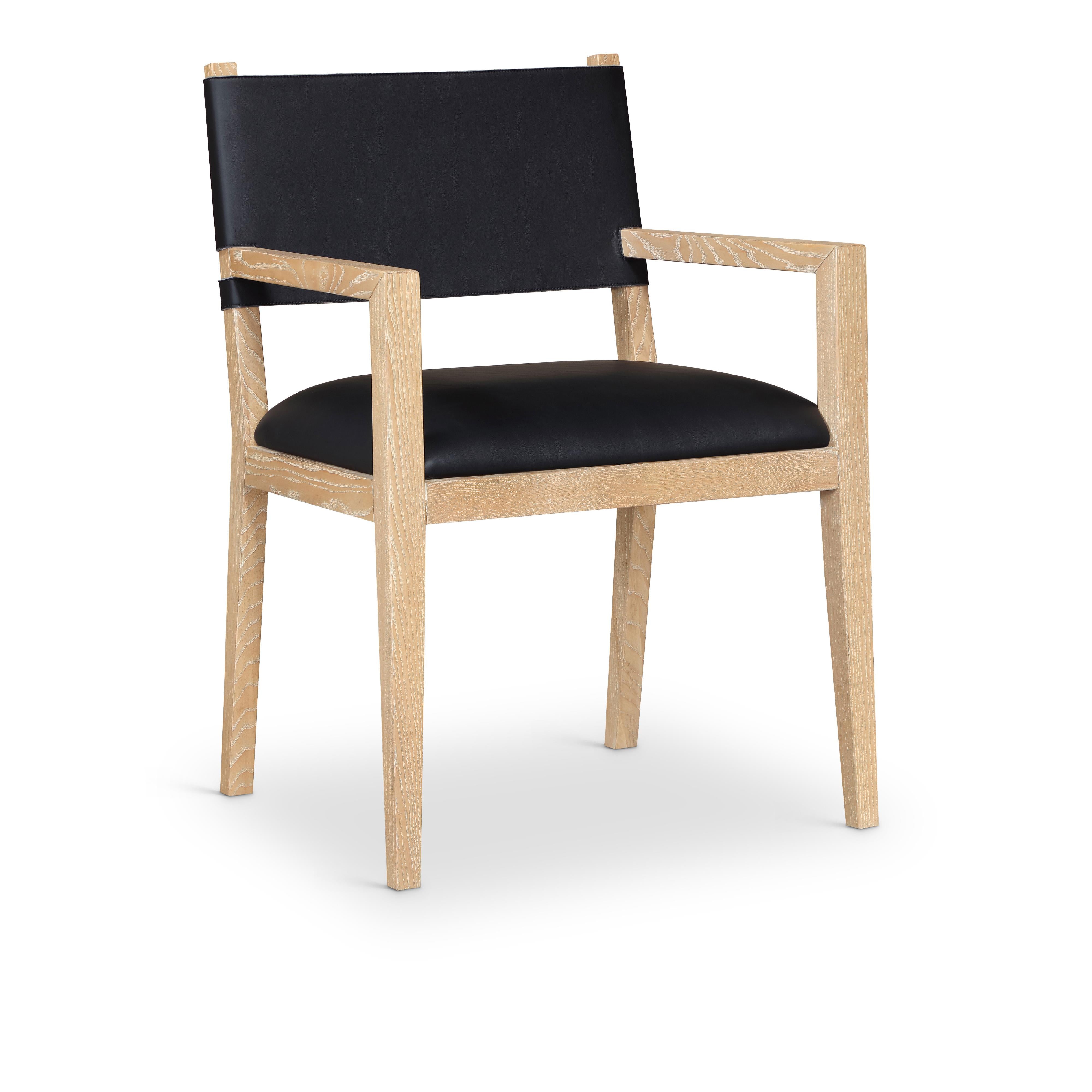 Meridian Avon Black Vegan Leather Dining Arm Chair