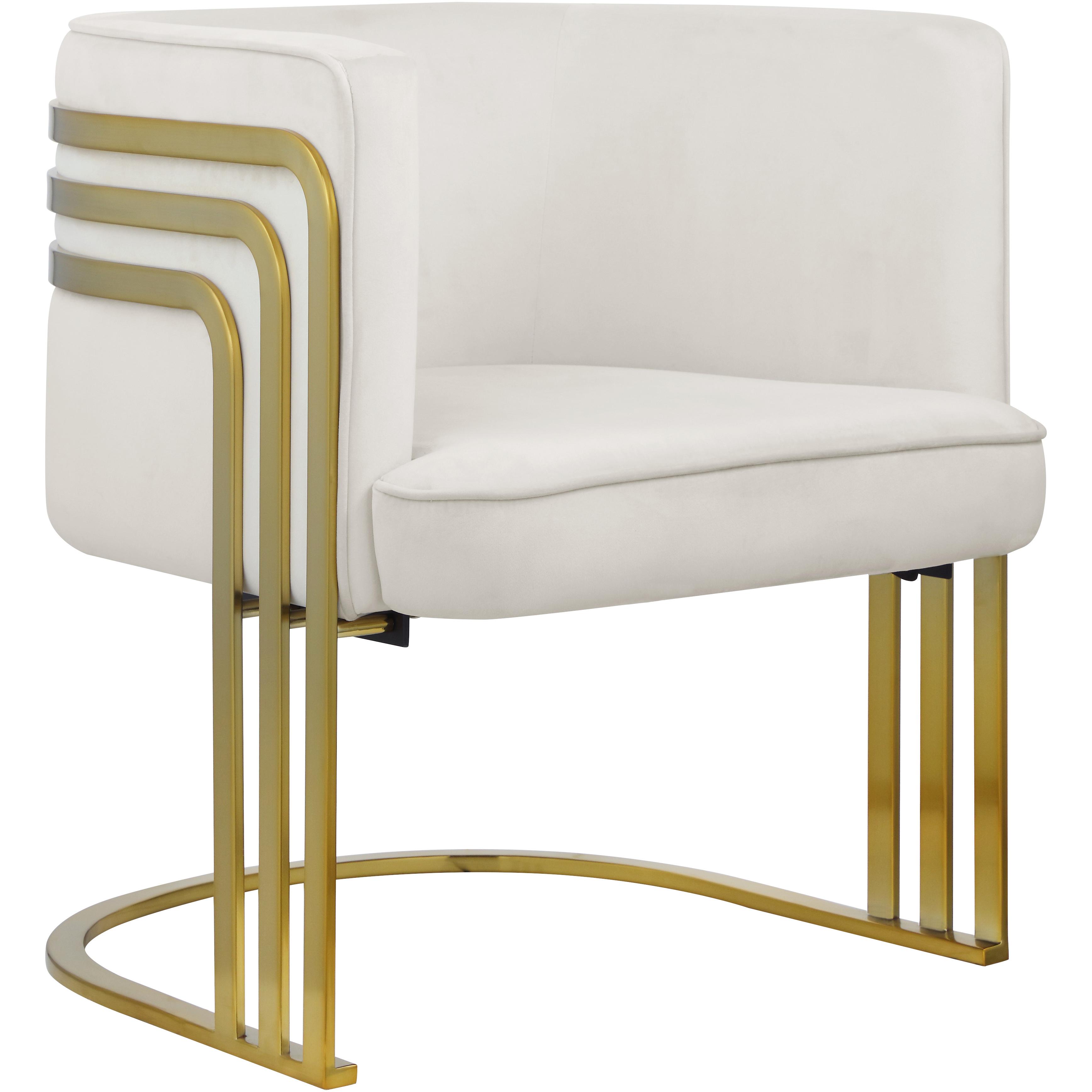 Meridian Rays Cream Velvet Accent Chair