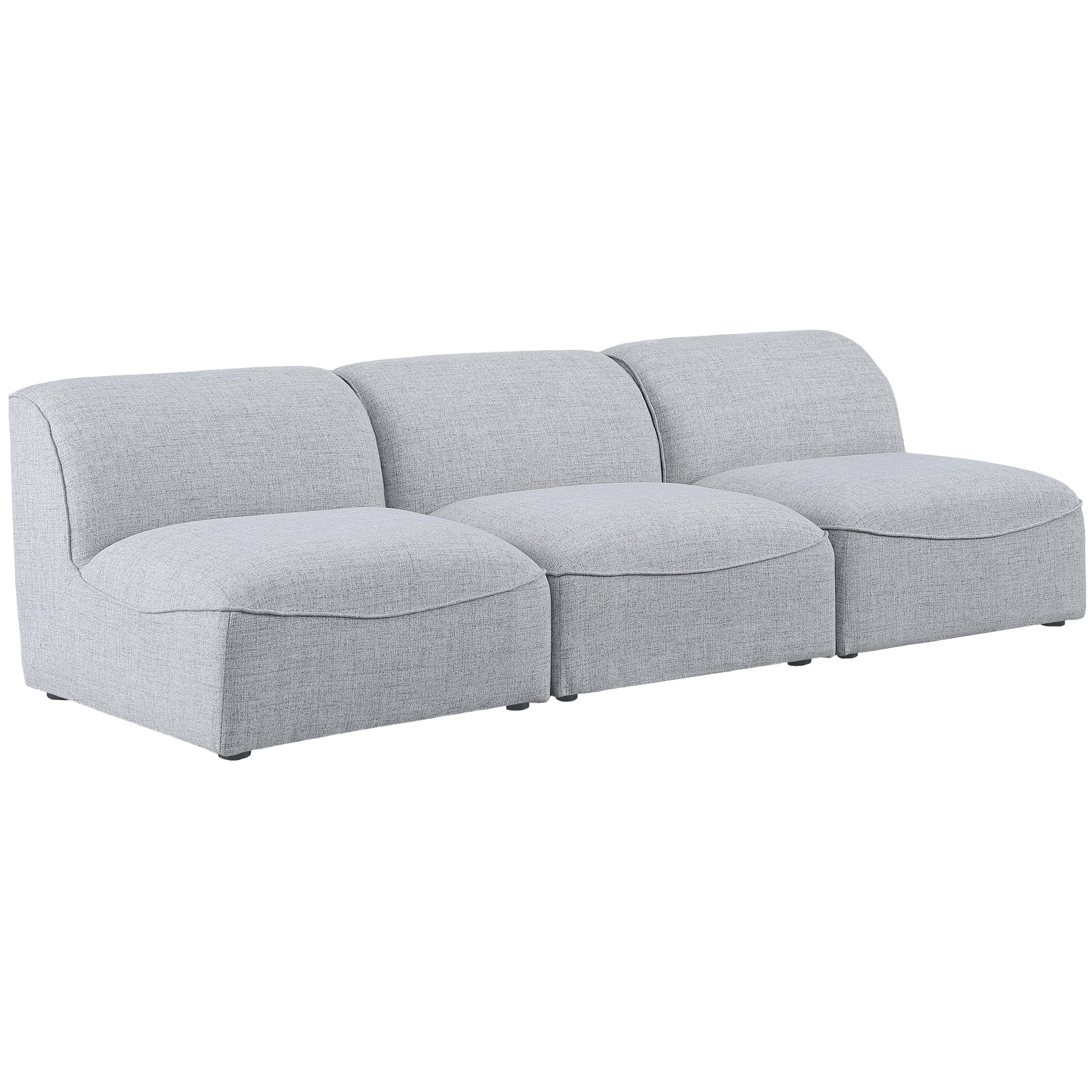 Meridian Miramar Grey Durable Linen Textured Modular Sofa